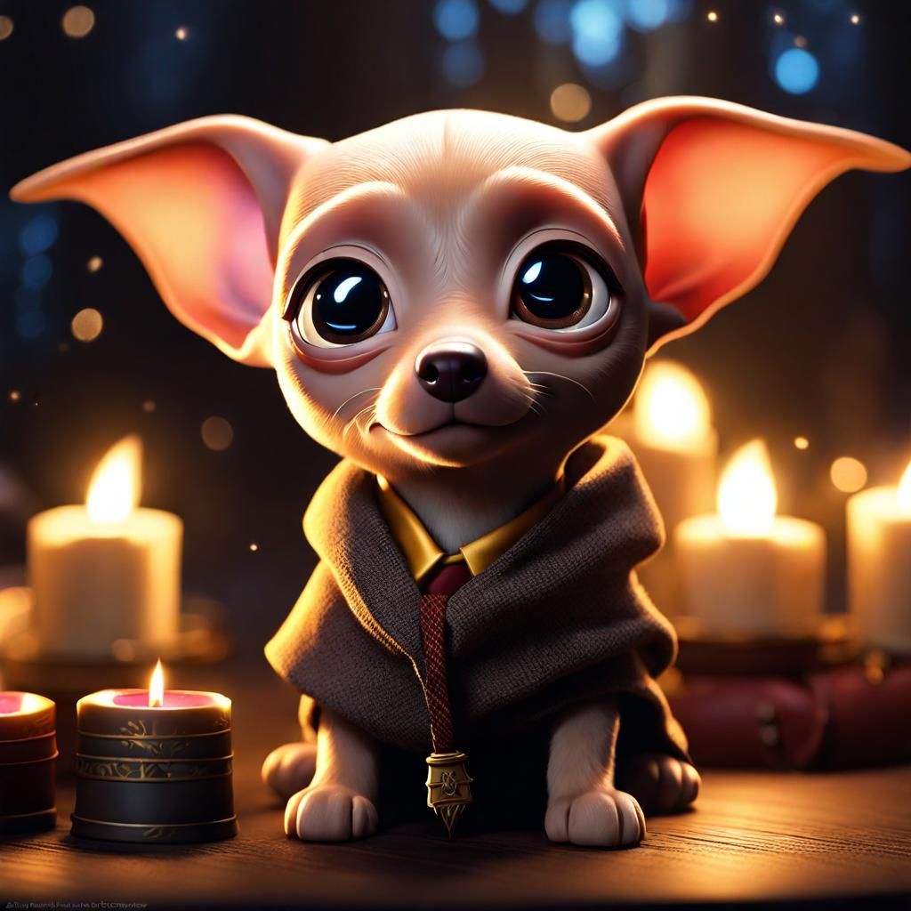 Dog Dobby in Hogwards - AI Generated Artwork - NightCafe Creator