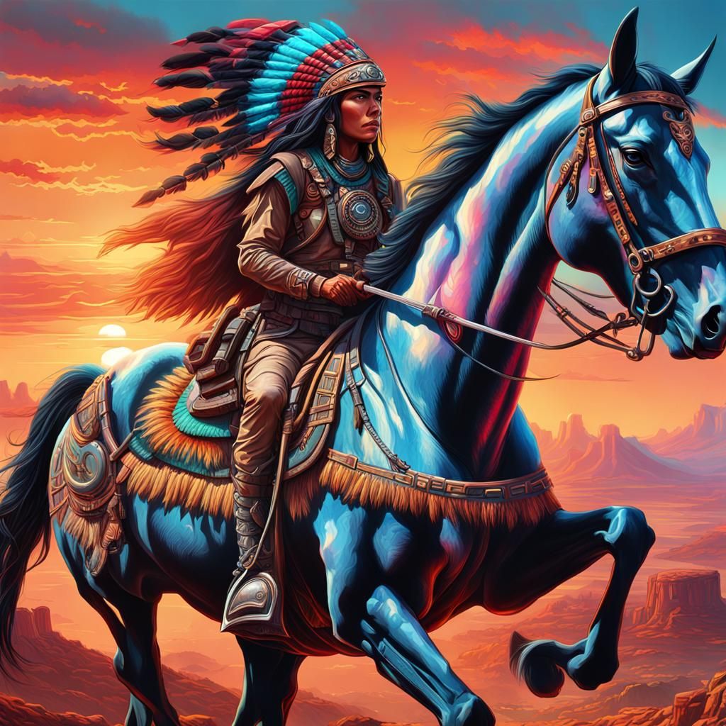Apache Warrior - AI Generated Artwork - NightCafe Creator