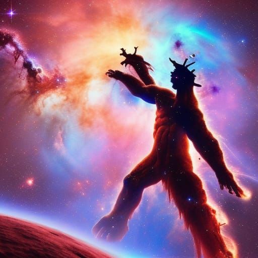 Pillars of Creation: Galactic Astral Illustration - AI Art