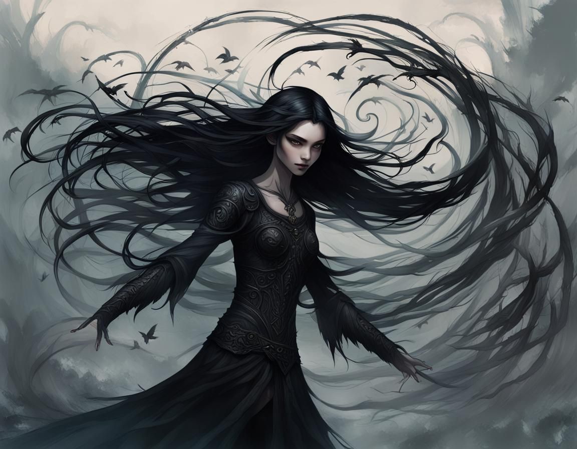 "Elyra, a mystical immortal teenager of ethereal grace, appears to be ...