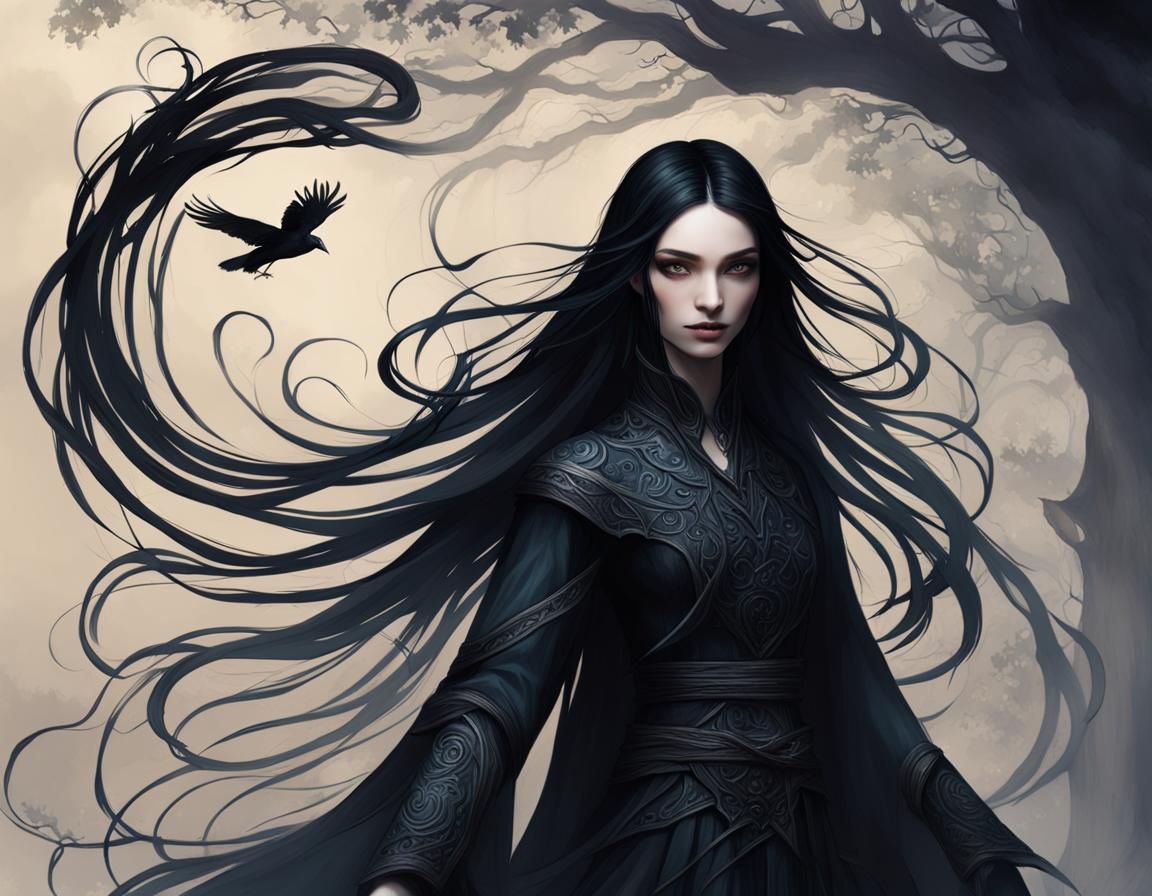 "Elyra, a mystical immortal teenager of ethereal grace, appears to be ...