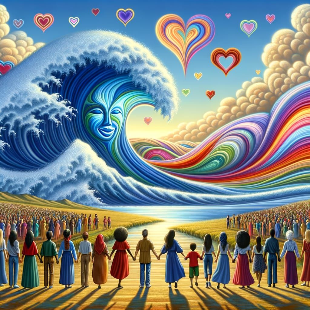 Happy wave - AI Generated Artwork - NightCafe Creator