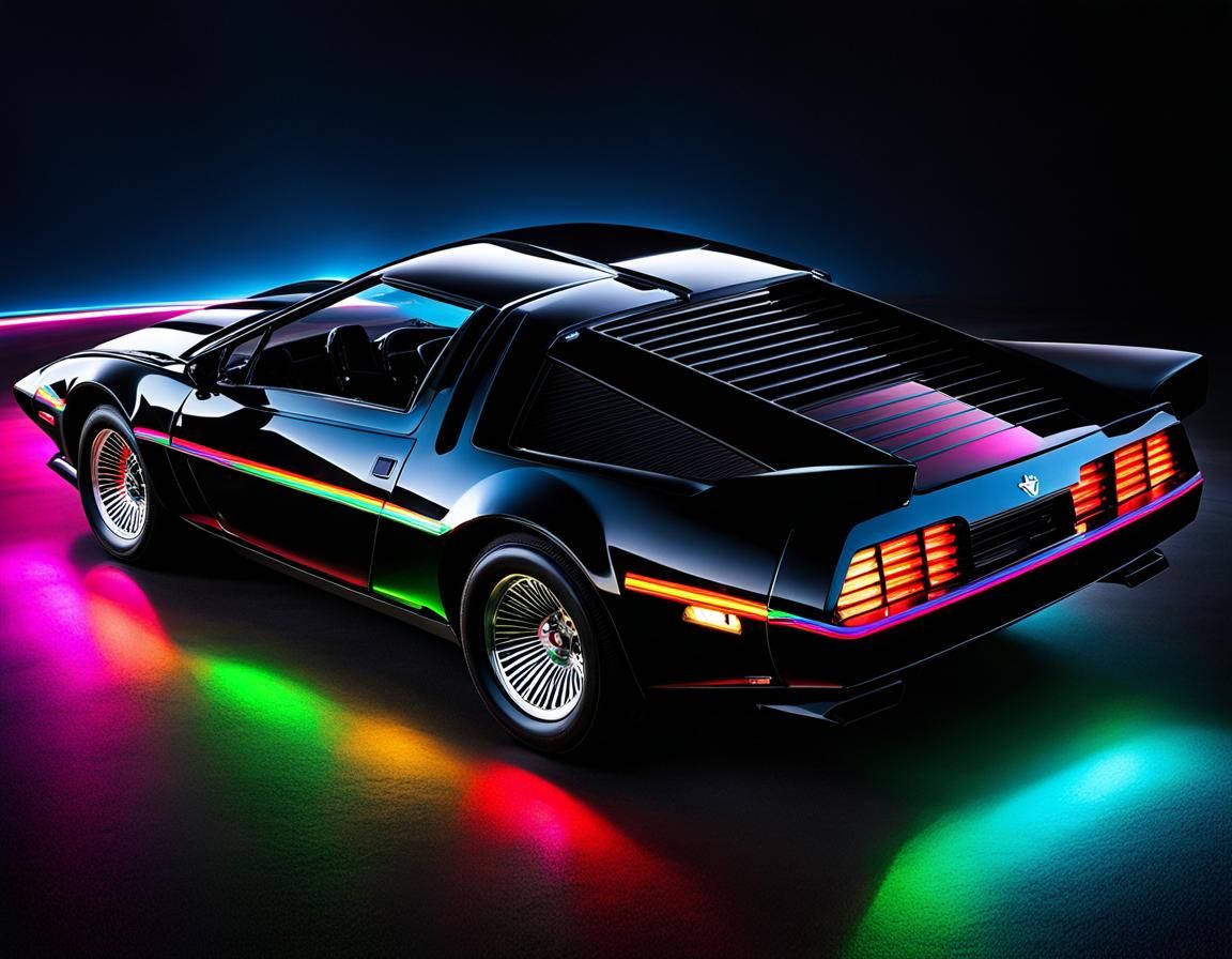 Kitt from knight rider::5 speed of light, hyperdrive, vibrant, neon ...