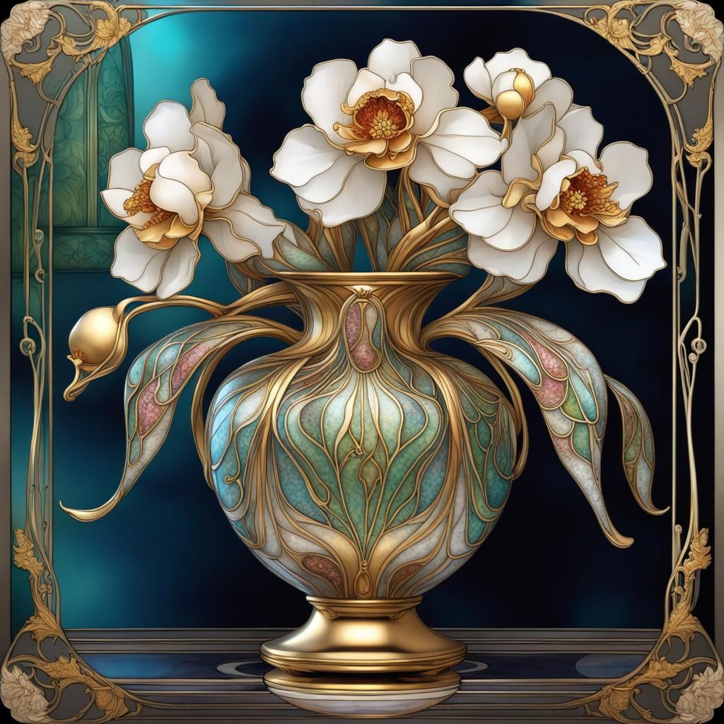 delicate gold, silver and gemstone shaped metal orchids jewelry bouquet ...