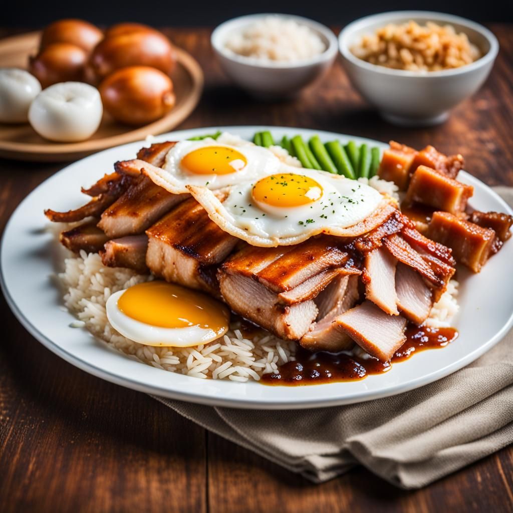 Lechon with rice and fried egg (PH) - AI Generated Artwork - NightCafe ...