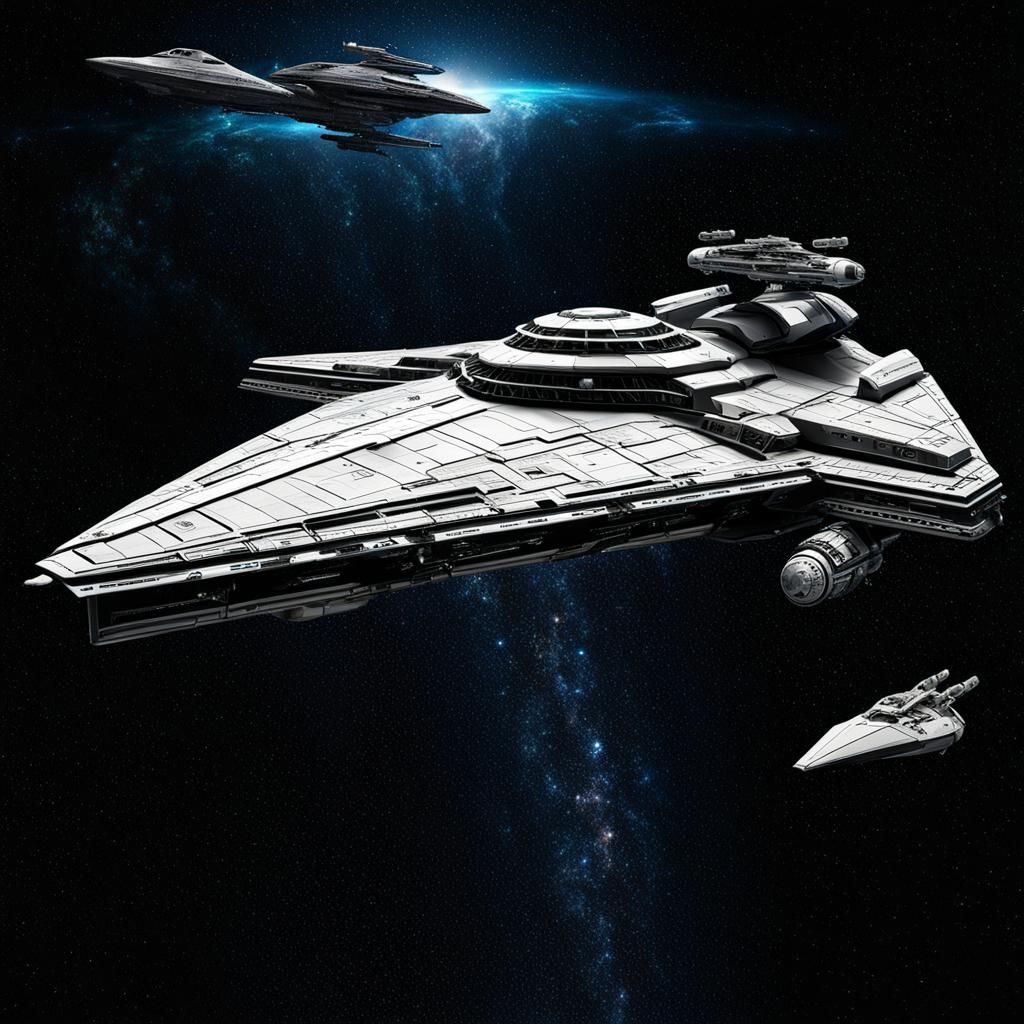 Enterprise kitbashed with Star Destroyer (Altered prompt.) - AI ...