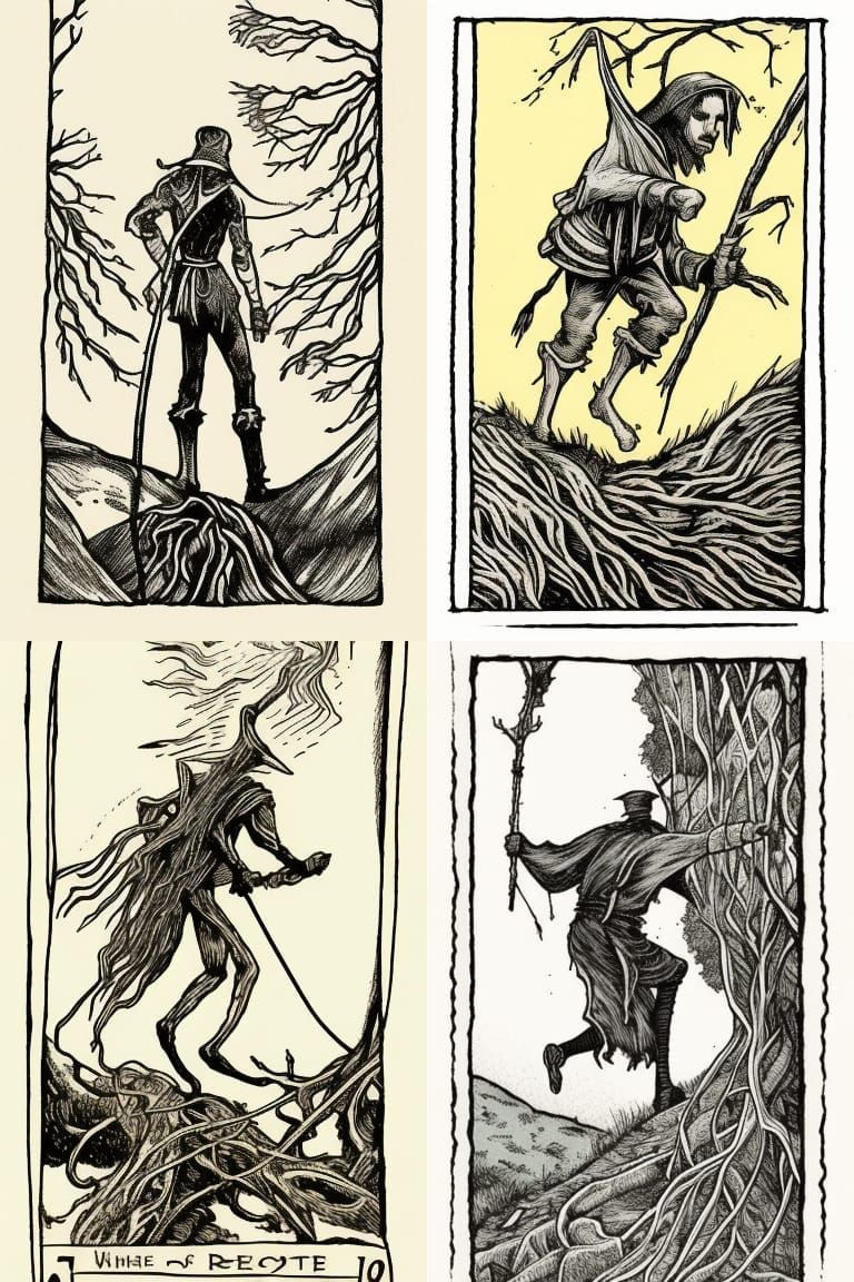 rider waite, tarot card, the fool, man walking to the edge of a cliff ...