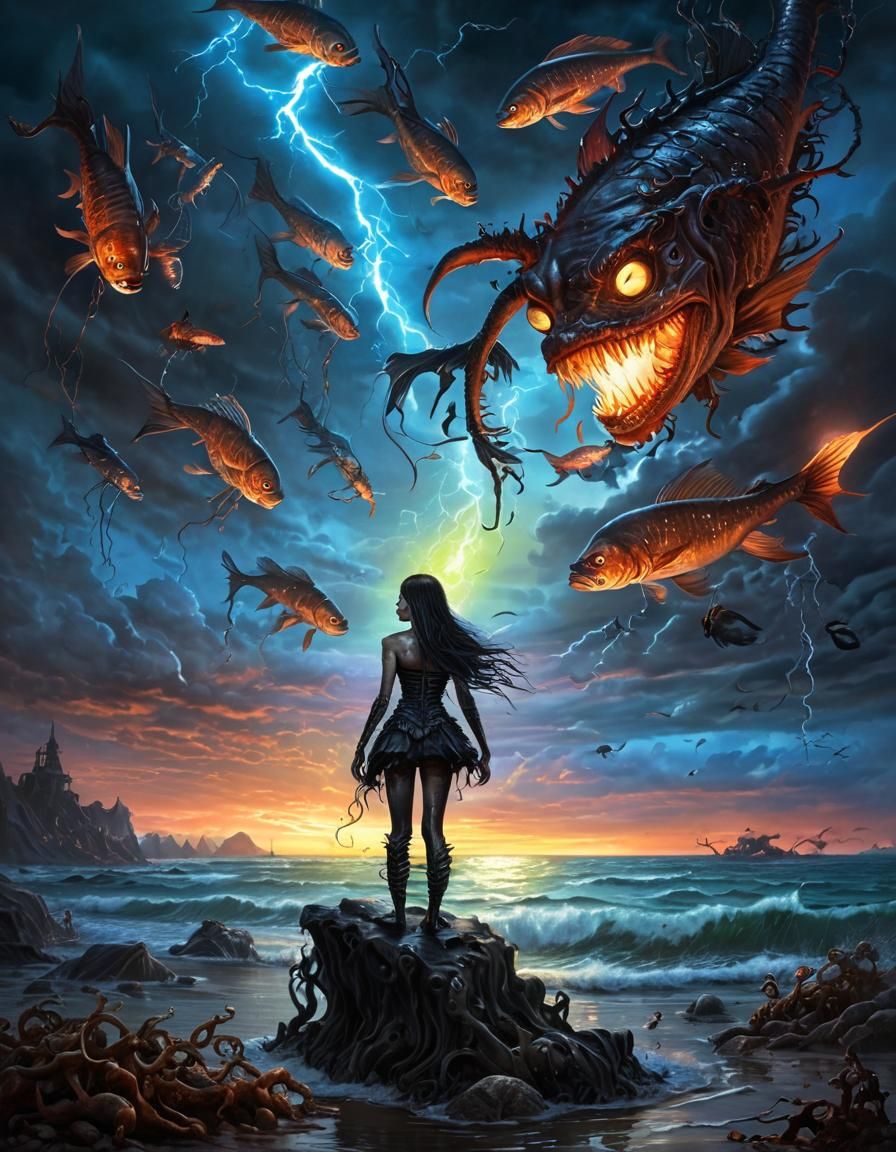 (intricately detailed dark fantasy gothic portrait of a beautiful ...