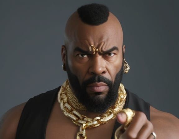 Quit your jibba jabba fool - Mr T in Gold Accents, Expressin...