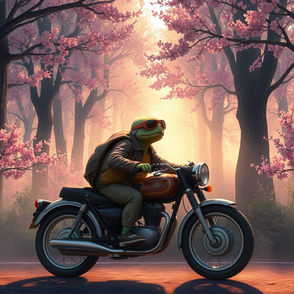 tortoise riding motorbike - Tortoise Embarks on a Whimsical ...