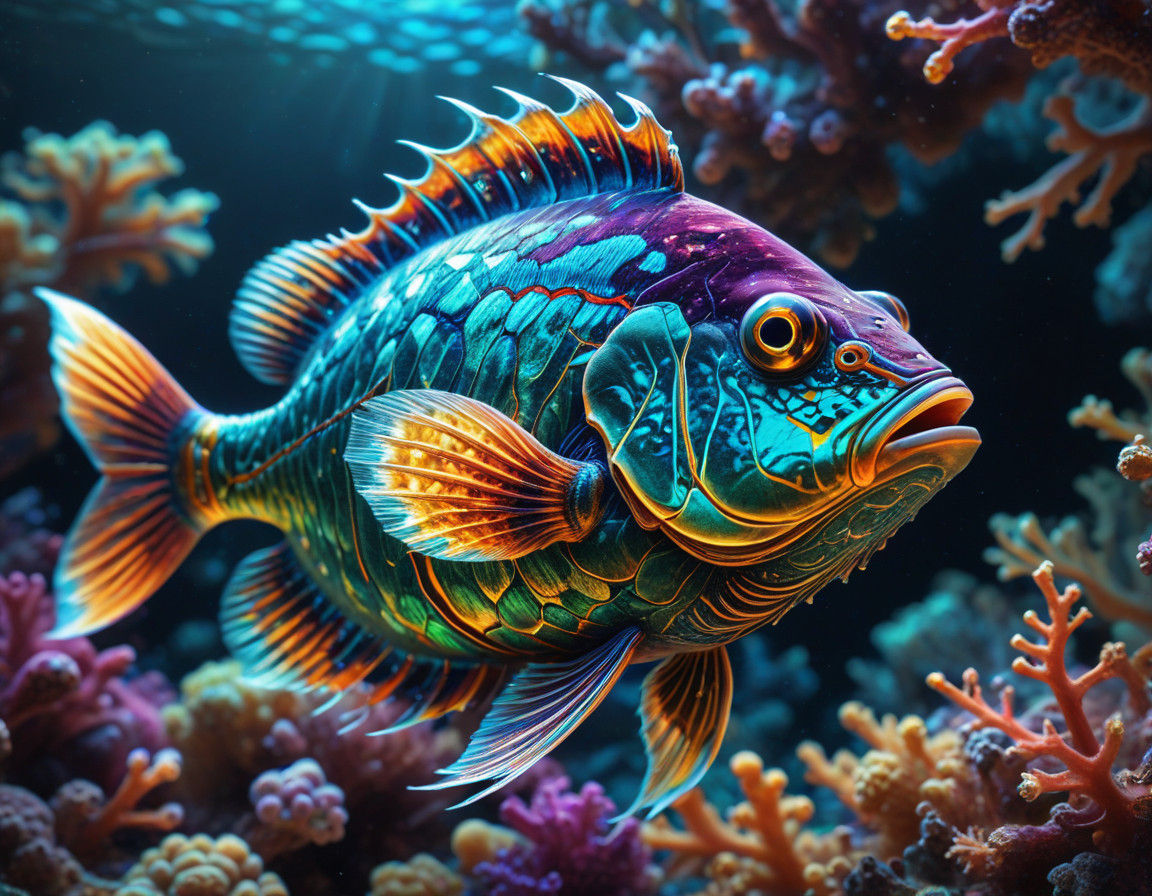 Colorful Fish in an underwater scene