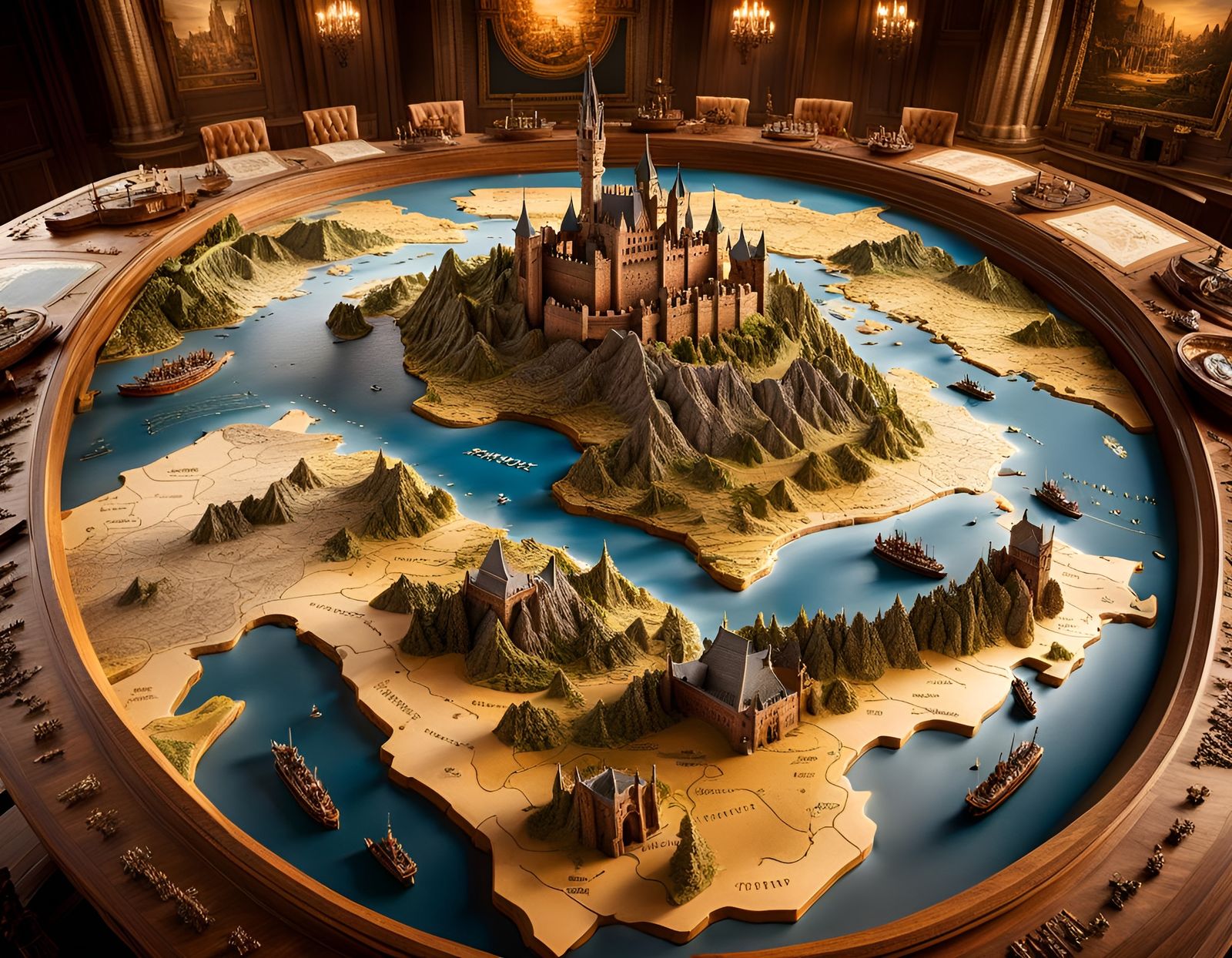 The Castle War Room Map - AI Generated Artwork - NightCafe Creator