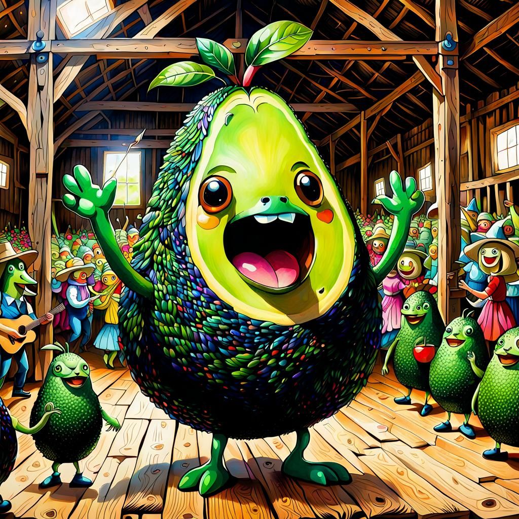 Ultra cute 32k resolution extremely cute avocado creature, at a square ...