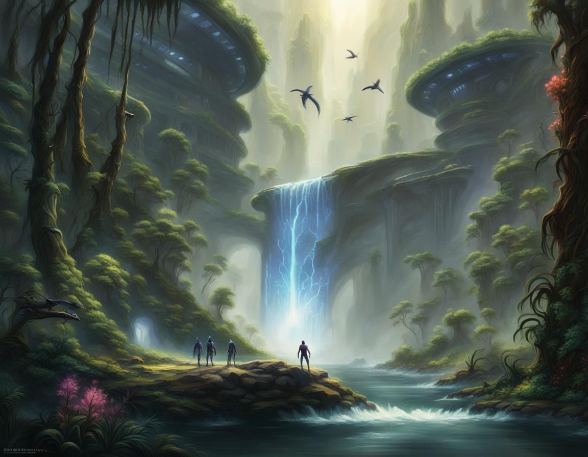 Mass Effect: Salarian homeworld of Sur'Kesh. Settlement in the lush ...