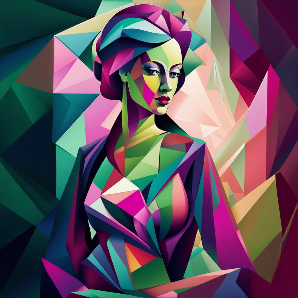 Cubist lady 1 - AI Generated Artwork - NightCafe Creator