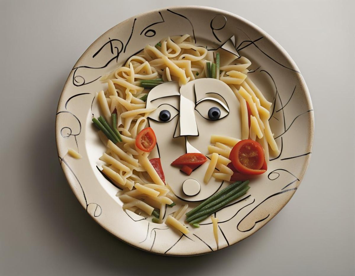 Wordplay: Pablo Picasso's potato and pasta plate - AI Generated Artwork ...