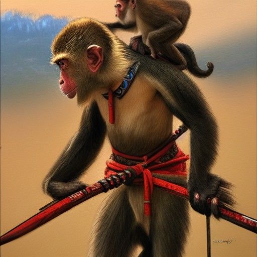 Monkey Samurai - AI Generated Artwork - NightCafe Creator