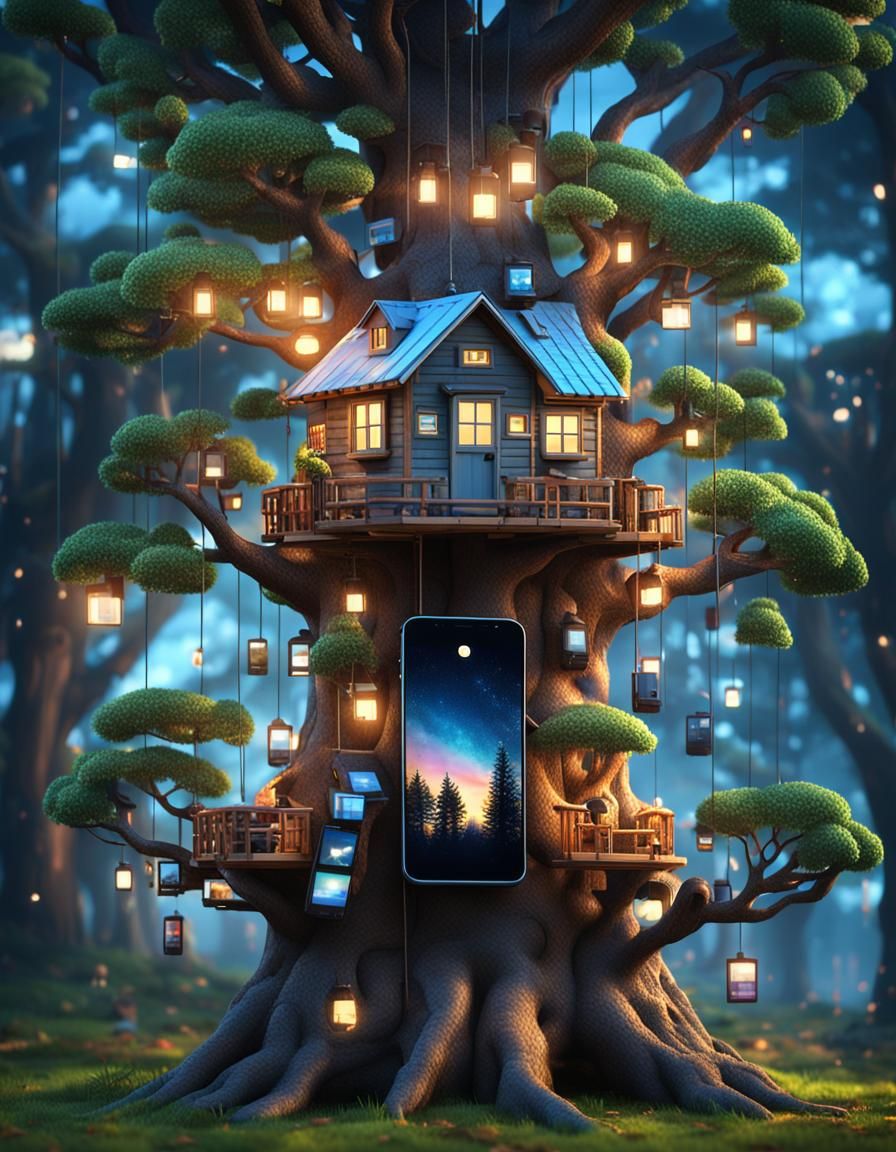 The smartphone tree - AI Generated Artwork - NightCafe Creator
