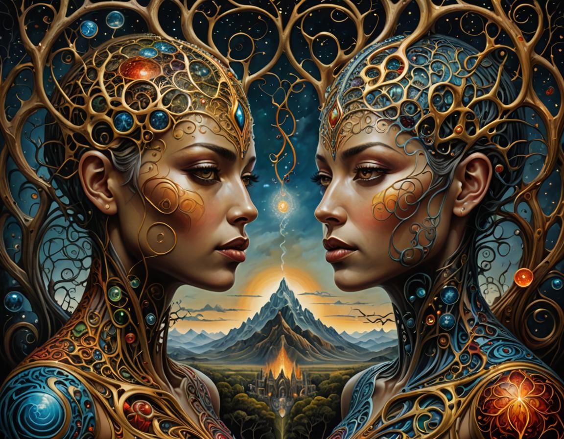 duality, abstract concept art, symbolic representation of duality, high ...