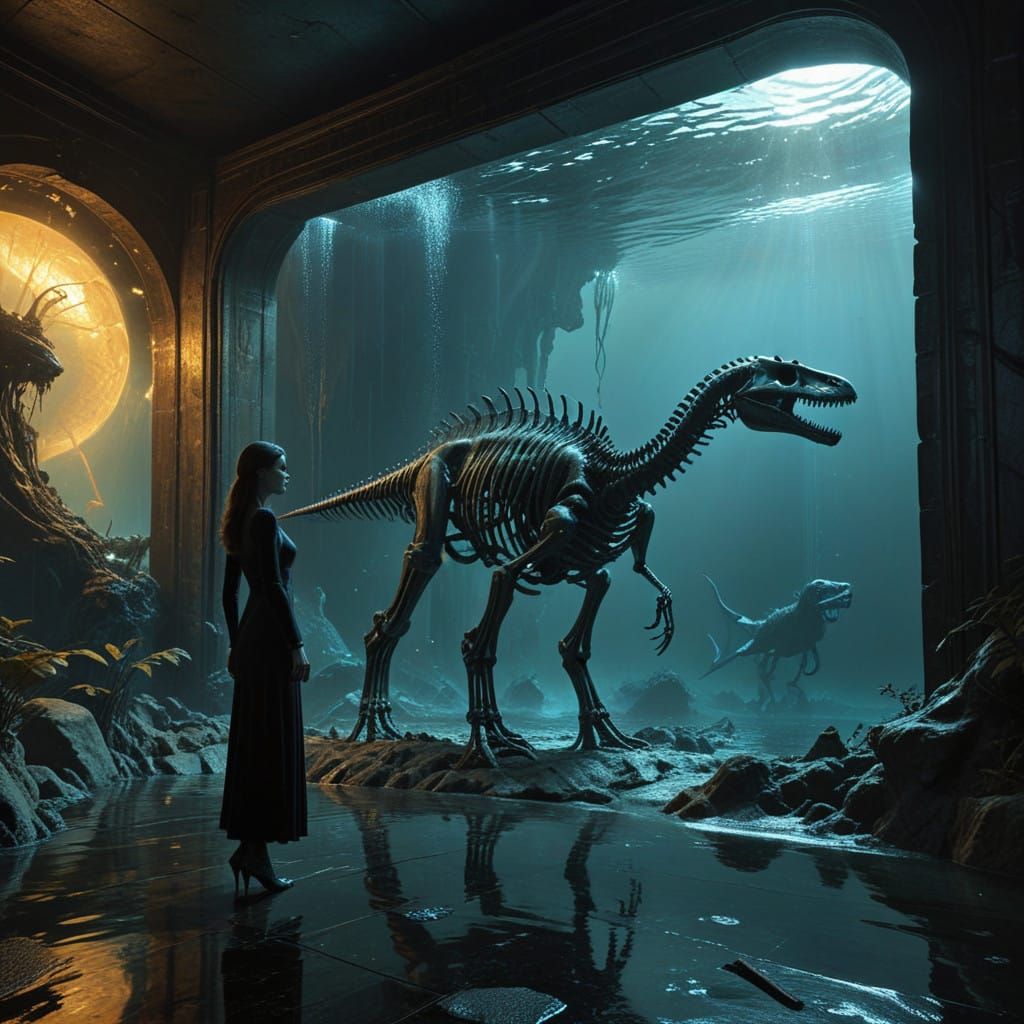 Saurus - Majestic Plesiosaurus Skeleton Emerges from Futuris...