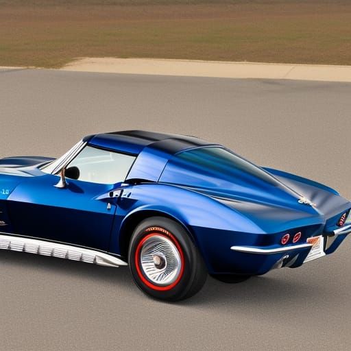 midnight blue convertible 1968 Corvette stingray ... - AI Generated ...