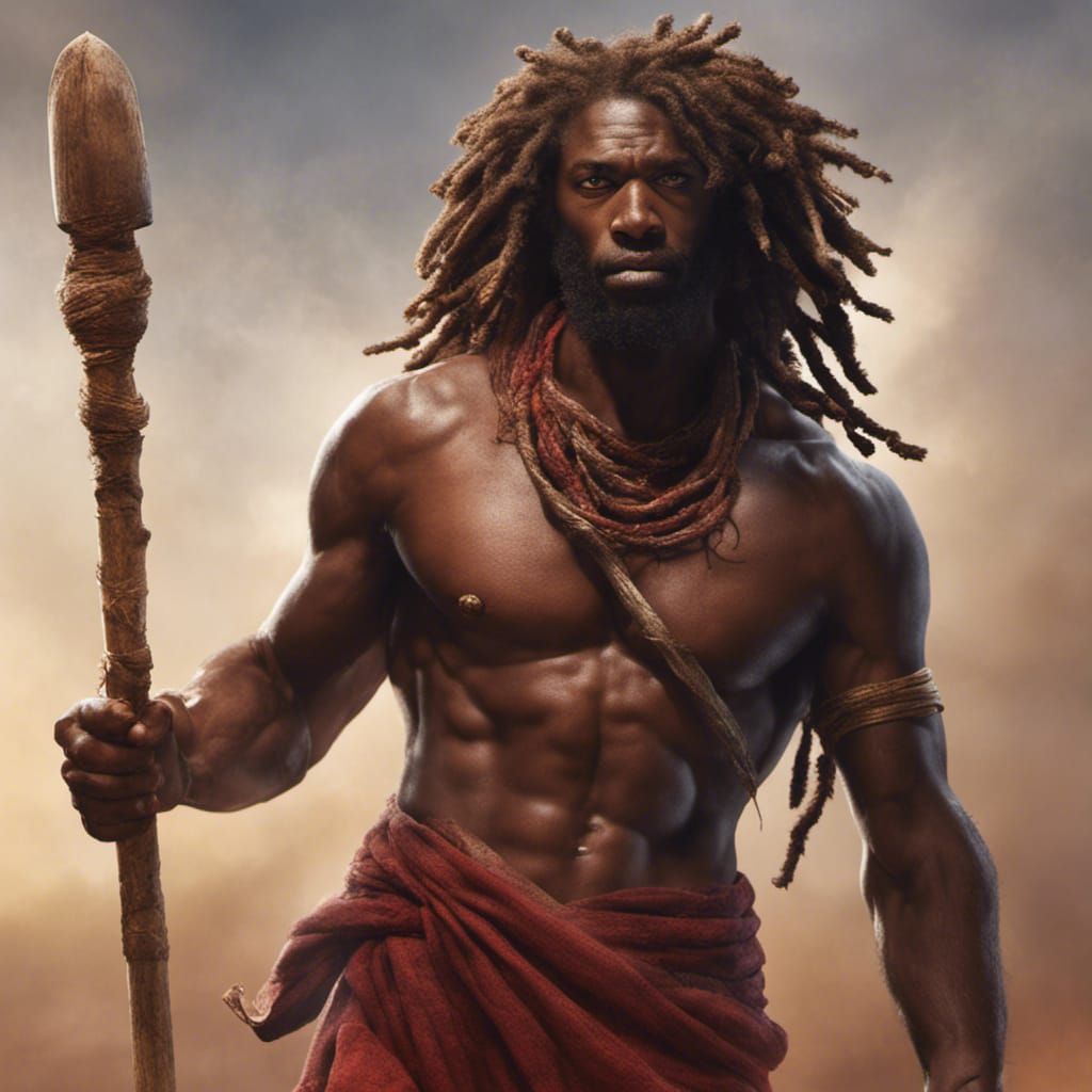 Adam from the Bible, 9 feet tall, wooly hair with dreadlocks, dark Skin ...