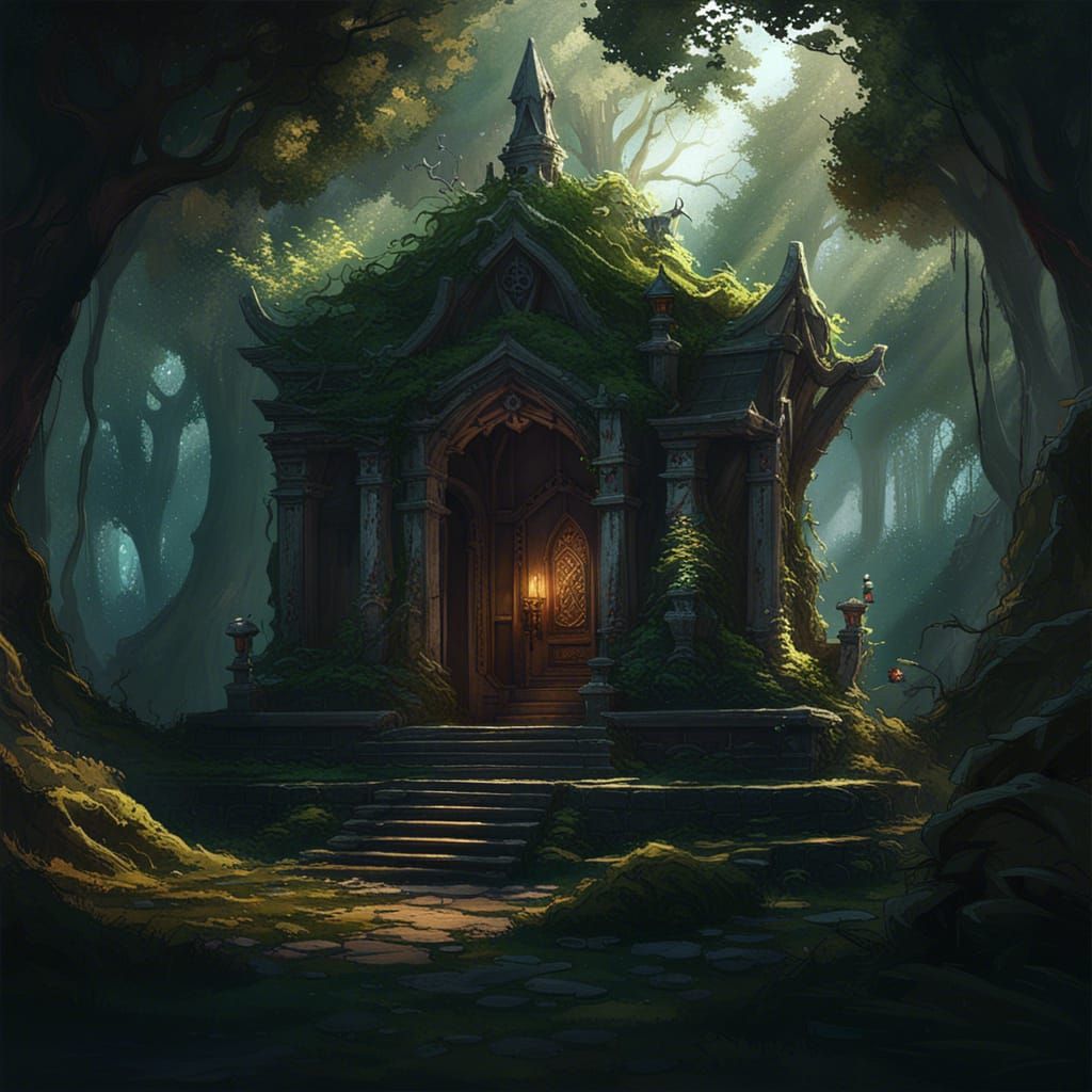Forest shrine - AI Generated Artwork - NightCafe Creator