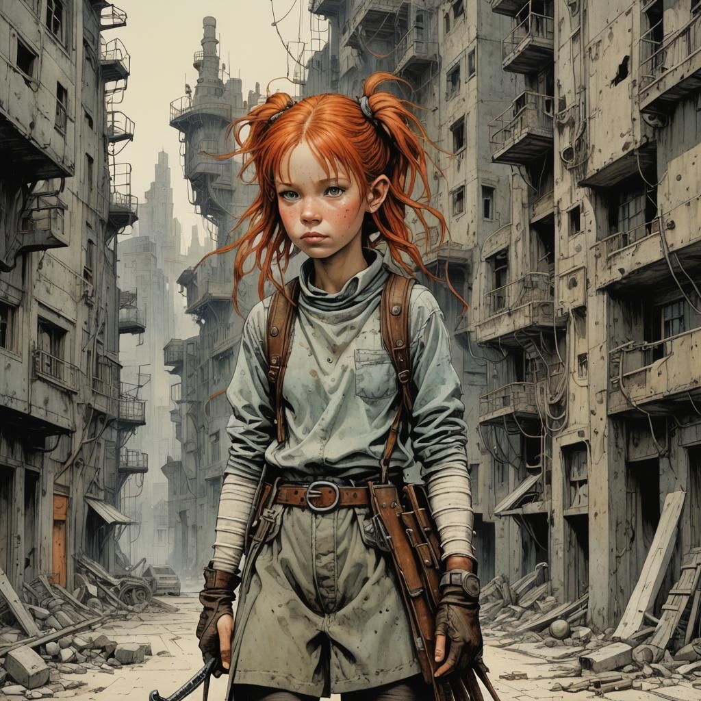 Pippi Longstockings in the Nameless Town - AI Generated Artwork ...