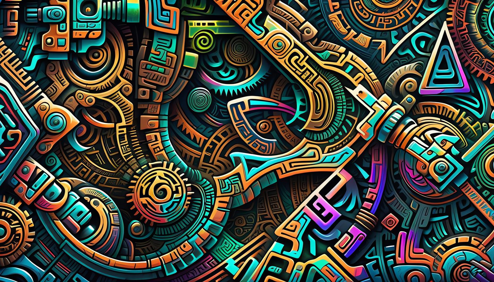 Abstract geometric Mesoamerican, 26mar24 - AI Generated Artwork ...