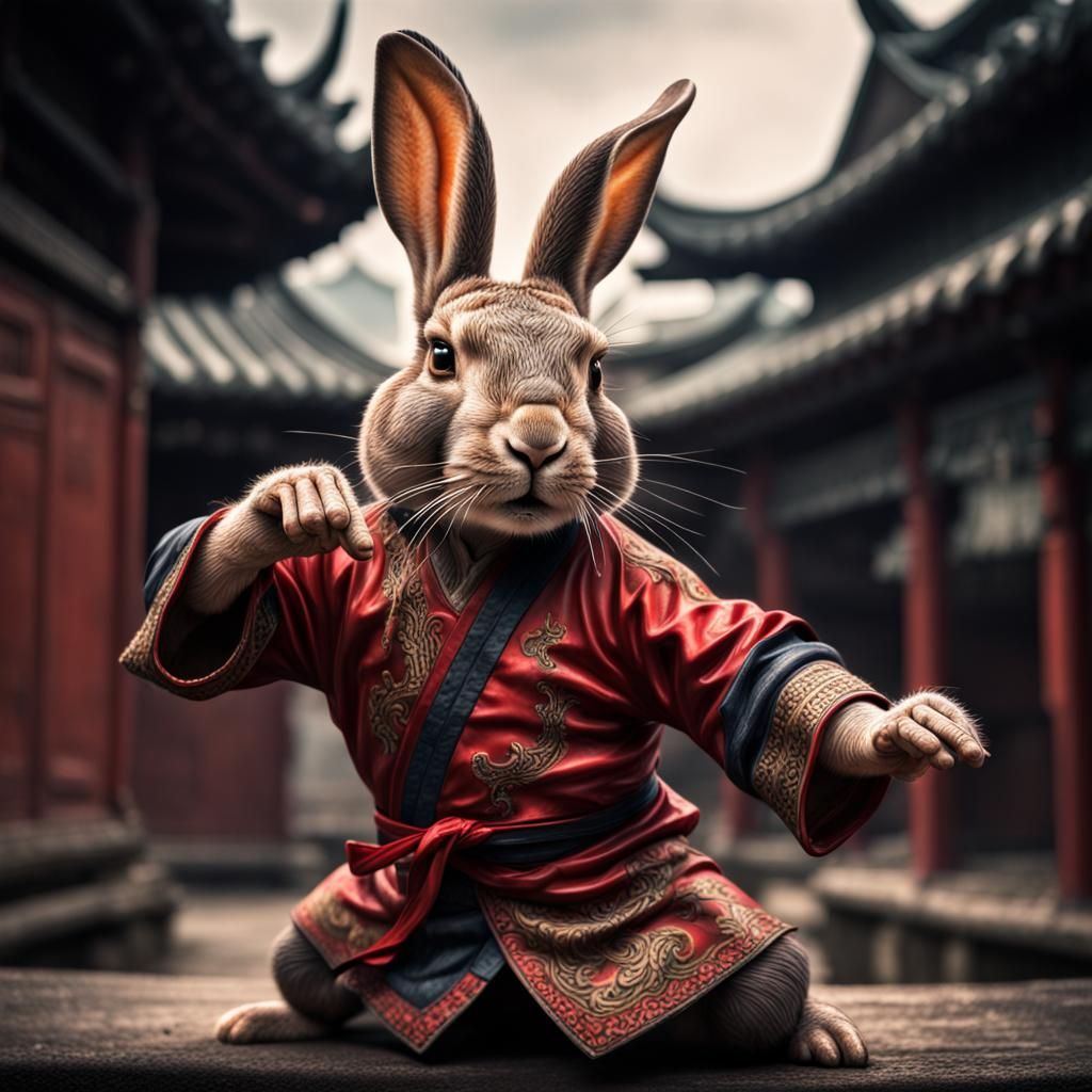Kung Fu Rabbit - AI Generated Artwork - NightCafe Creator