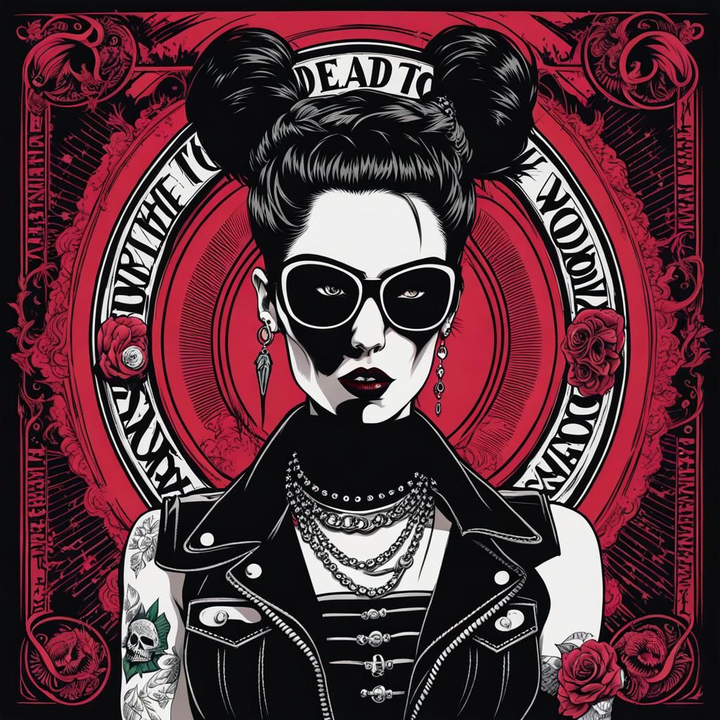 Dead to the world punk goth woman - AI Generated Artwork - NightCafe ...