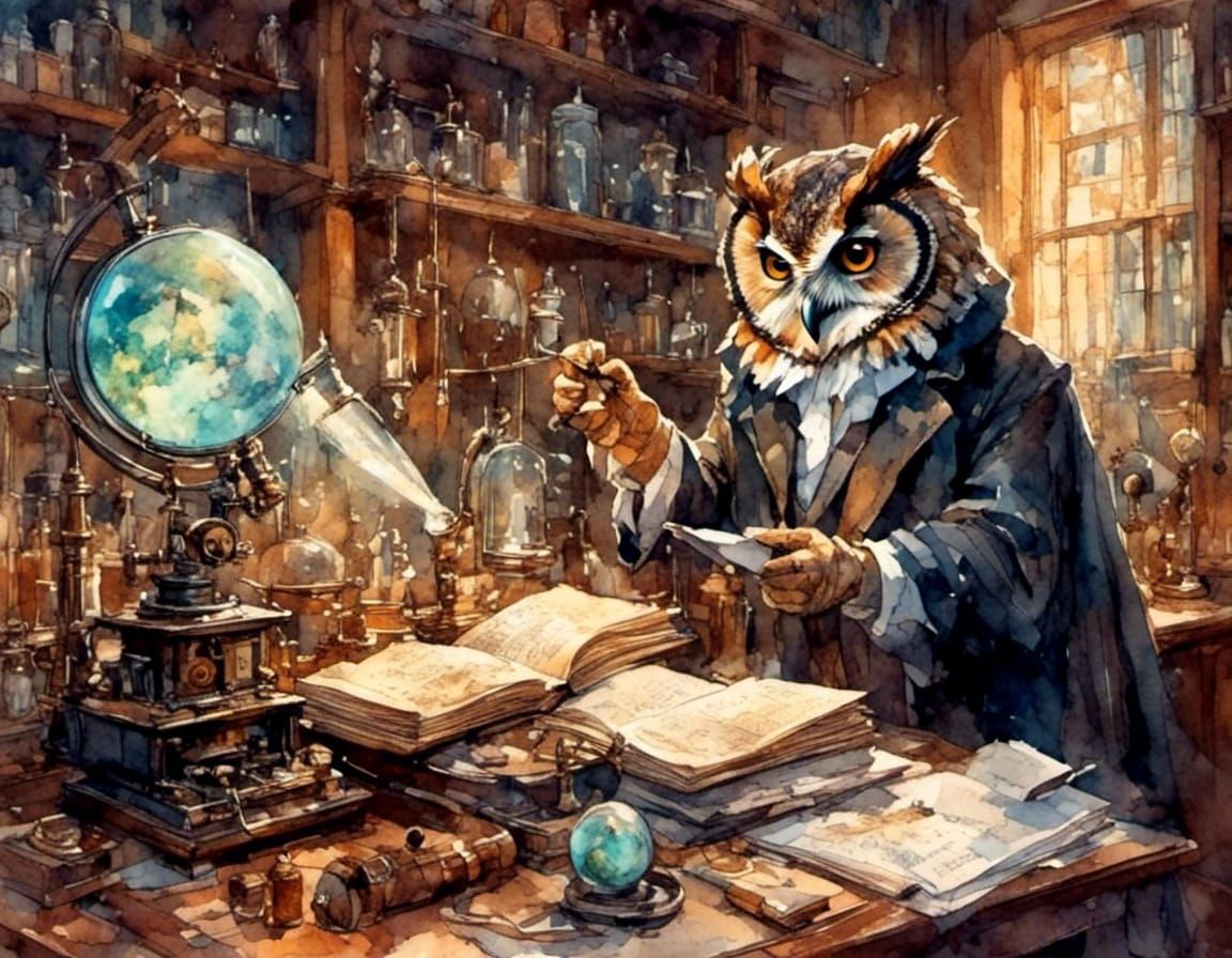 PROFESSOR OWL - AI Generated Artwork - NightCafe Creator