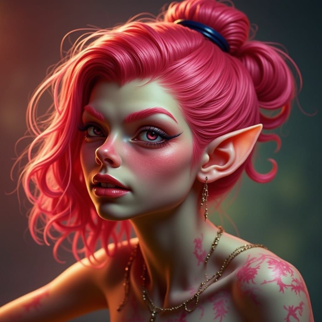 Glowing Goblin Dancer in Whimsical Fantasy Landsca... - AI Art