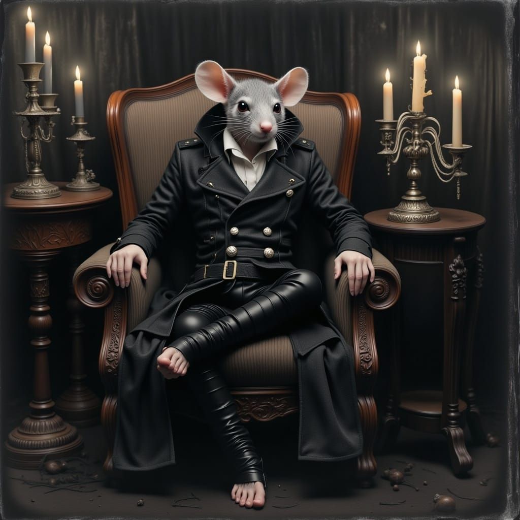 Goth Mouse - Goth Mouse in Victorian Sh...