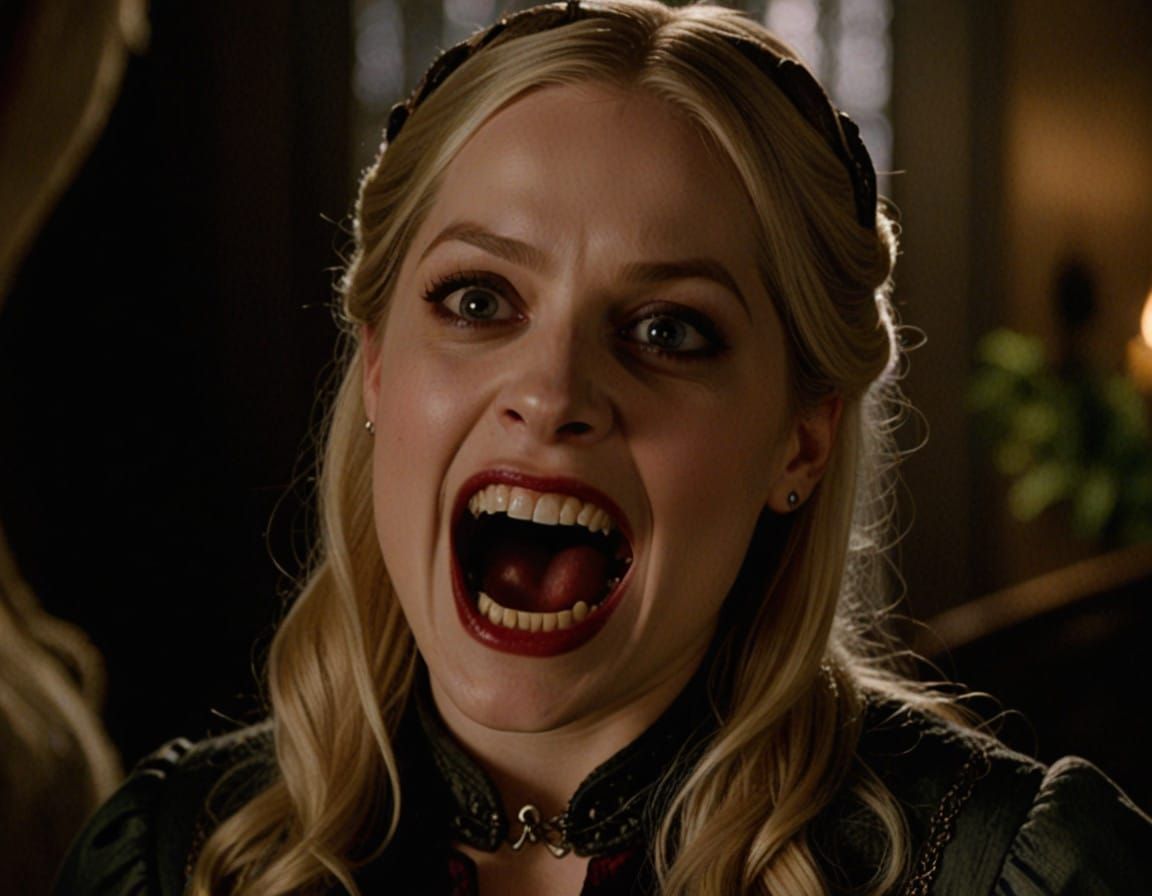 Vampire Actress Georgina Haig Reveals Fierce Fangs... - AI Art