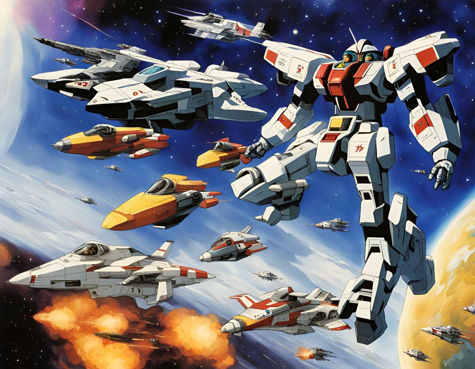 Robotech, macross, robot mode in space - AI Generated Artwork ...