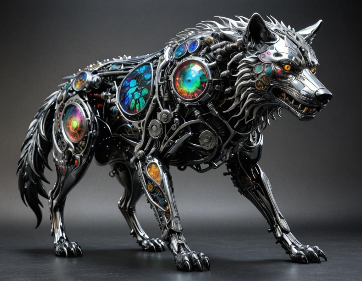 "cybernetic biomechanical wolf" by hajime katoki, masami kurumada and ...