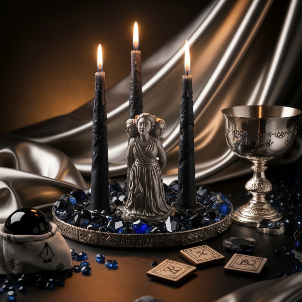Hekate In Triple Form And Altar Variation