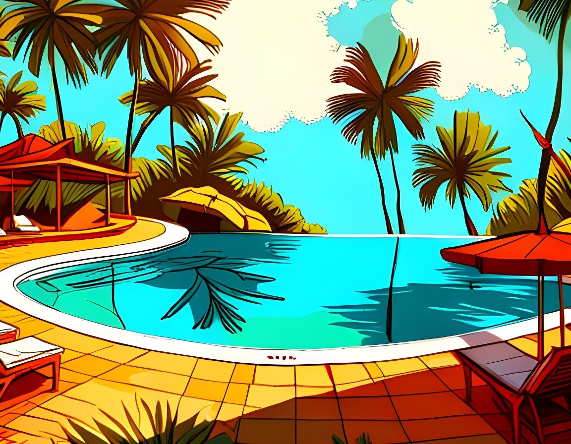 Infinity Pool in Paradise! 🌴 - AI Generated Artwork - NightCafe Creator