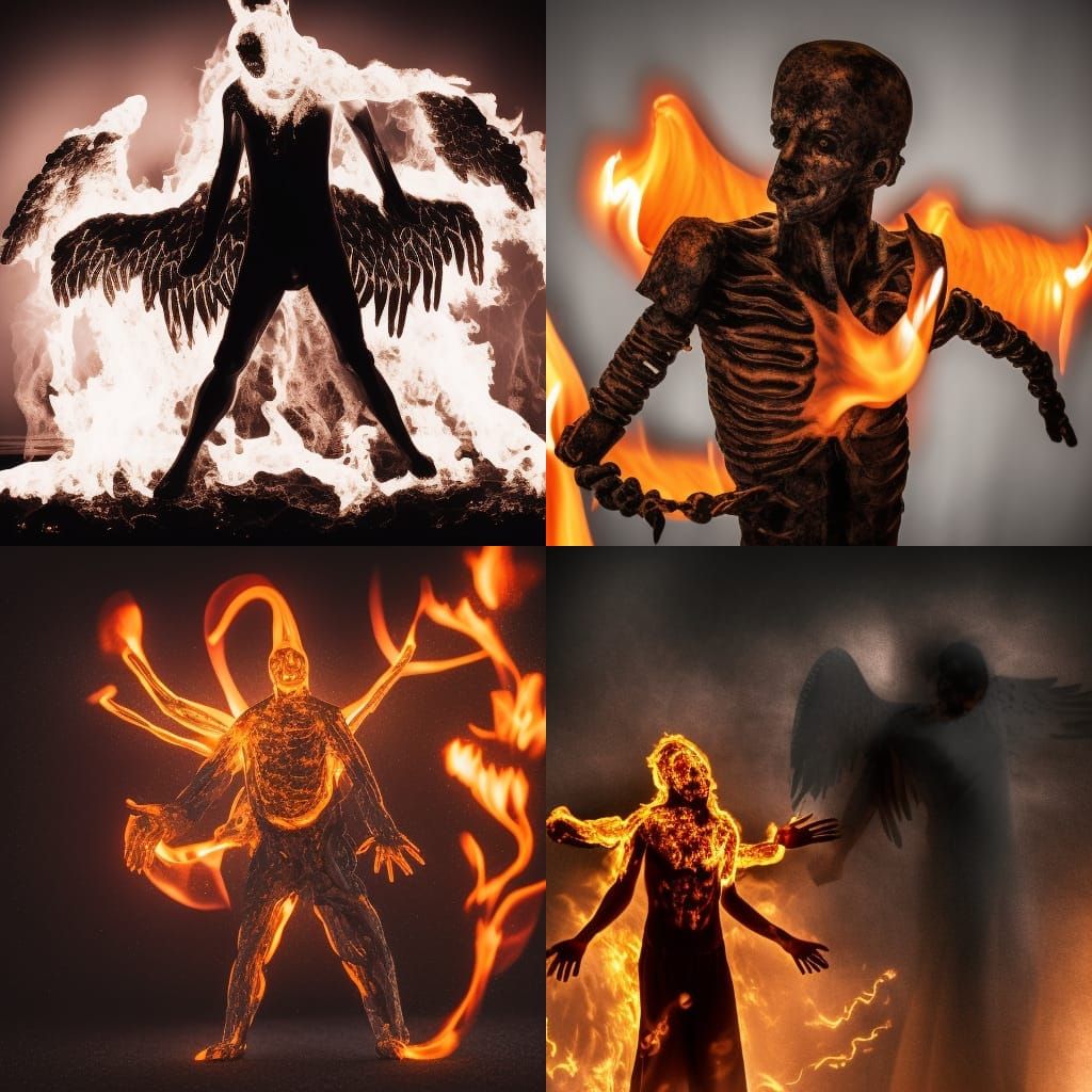 Faceless Angel of sickness on fire with leprosy as a humanoid ...