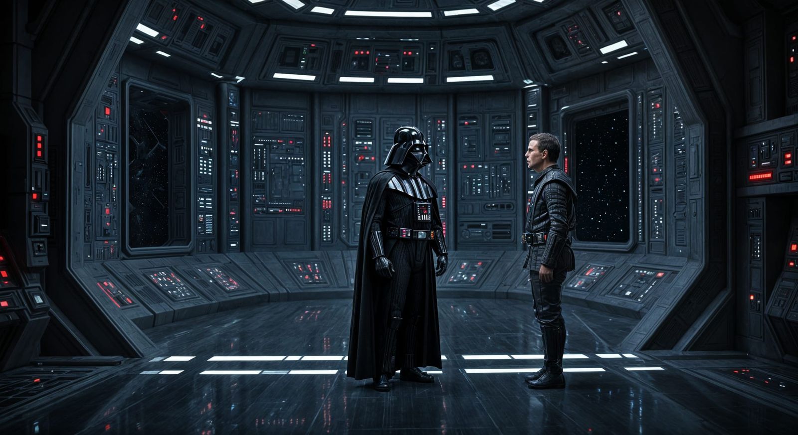 Darth Vader speaks to Imperial officer