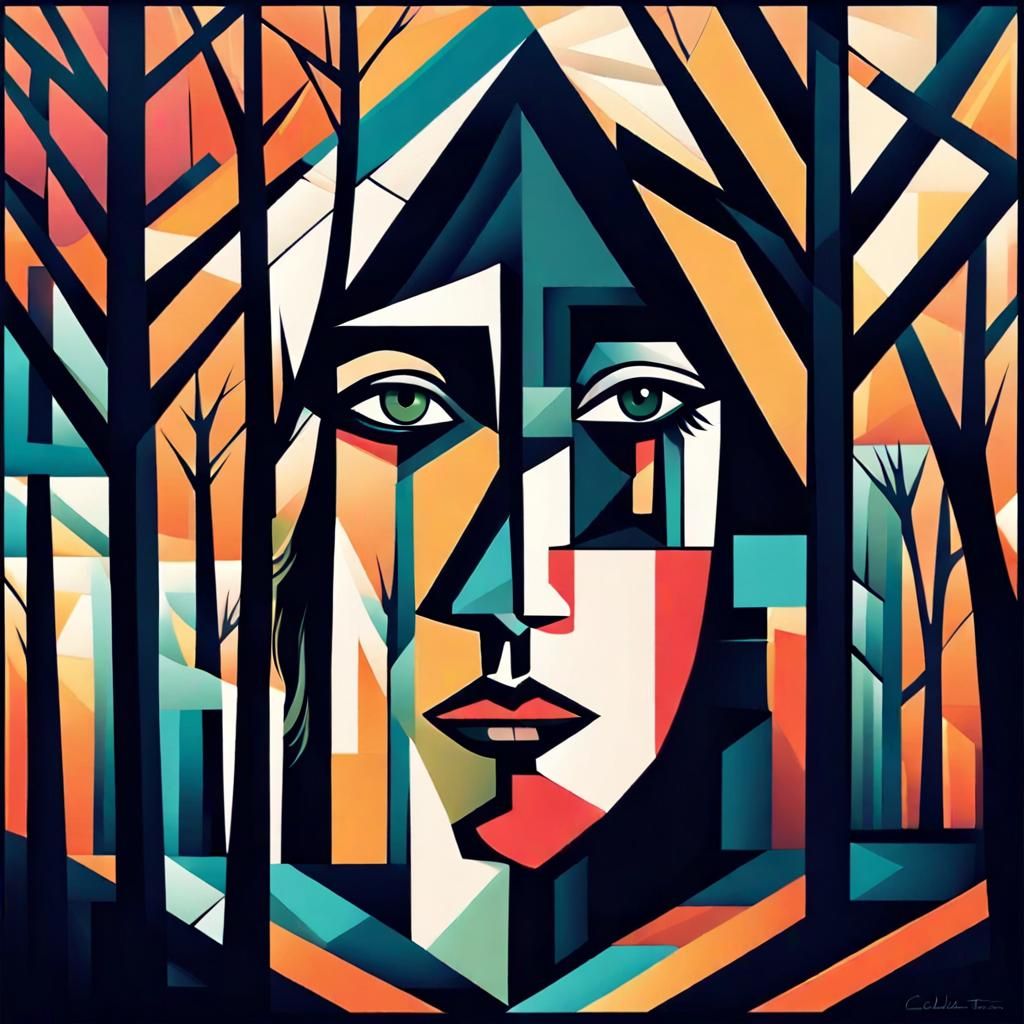 A forest, cubism style - AI Generated Artwork - NightCafe Creator
