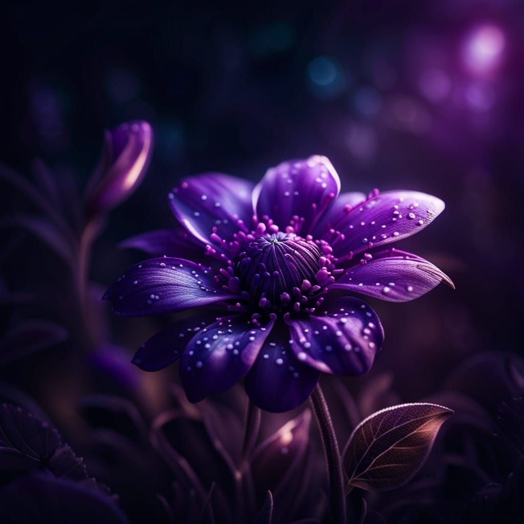 Purple flower - AI Generated Artwork - NightCafe Creator