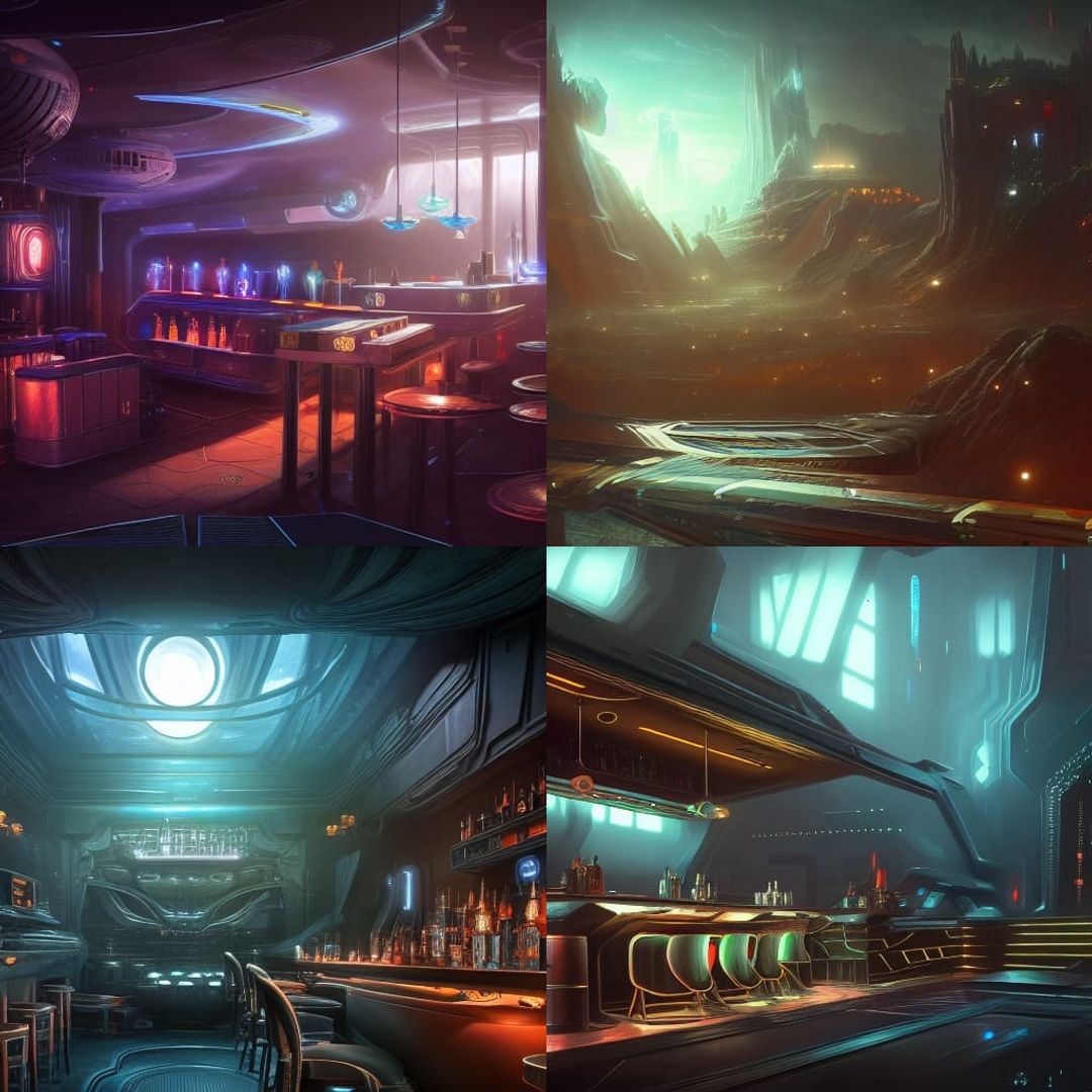 Sci-fi bar - AI Generated Artwork - NightCafe Creator