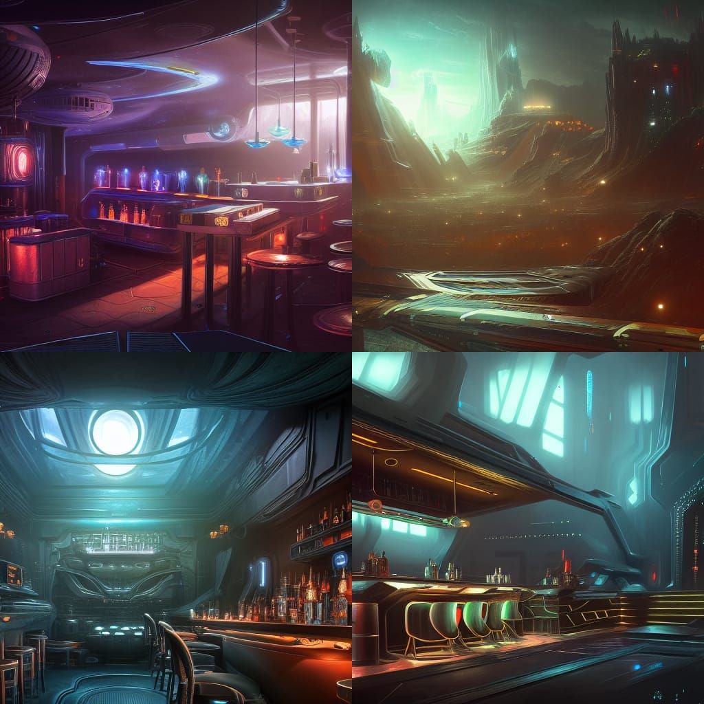 Sci-fi bar - AI Generated Artwork - NightCafe Creator