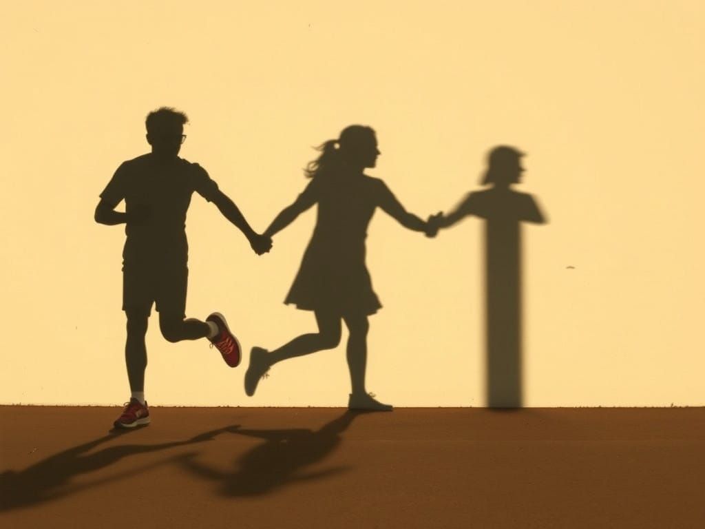 Whimsical Portrait of Two Figures Entwined - AI Art