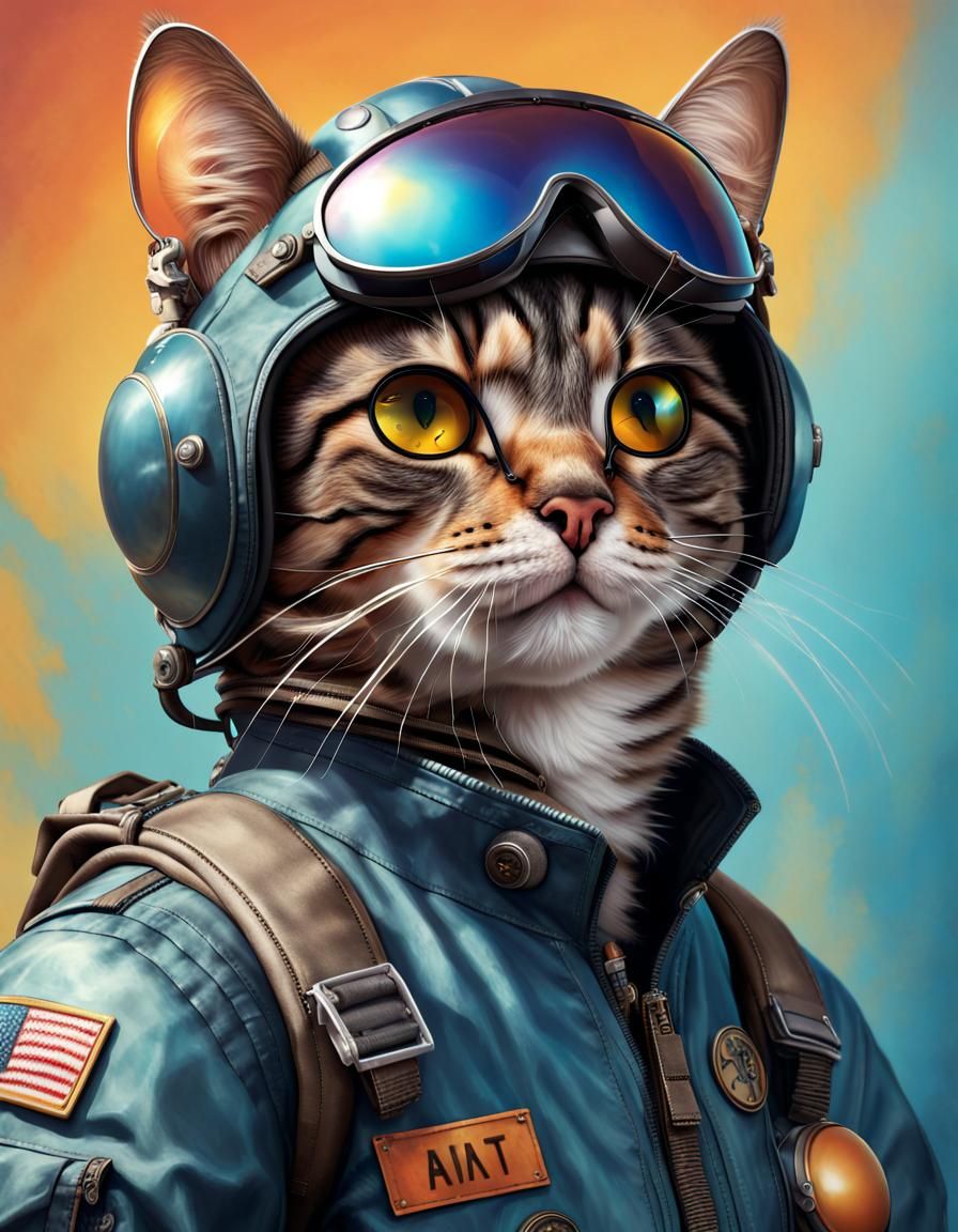 Aviator Cat - AI Generated Artwork - NightCafe Creator