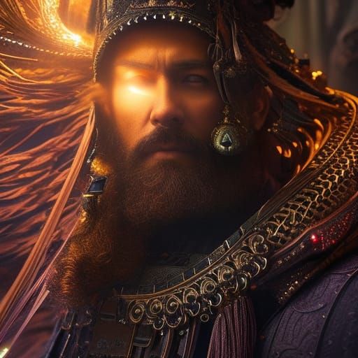 A beautiful highly detailed ornate intricate portrait of an old wizard ...