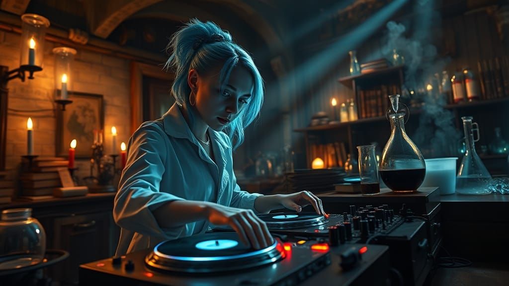 Girl DJ Alchemist III - Ethereal DJ Alchemist in Mystical La...