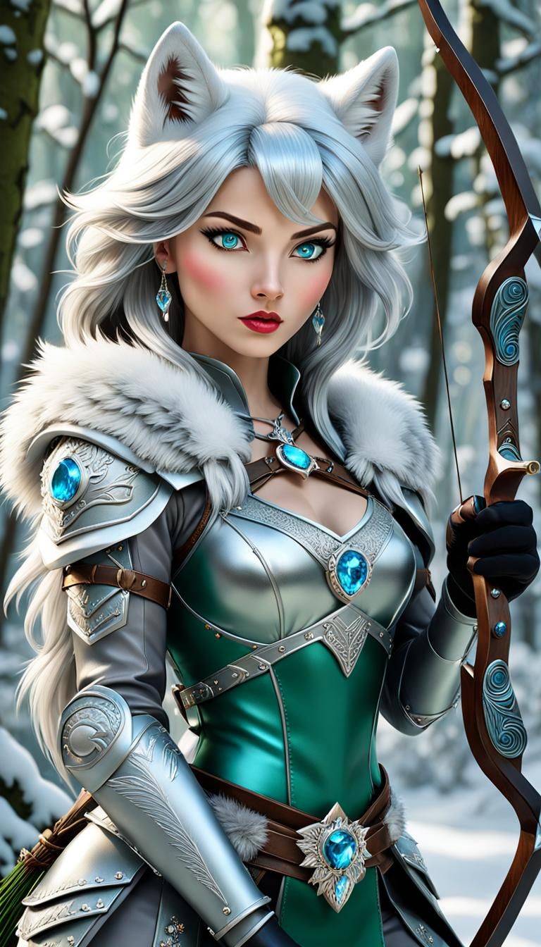 Archer Wolf Girl - AI Generated Artwork - NightCafe Creator